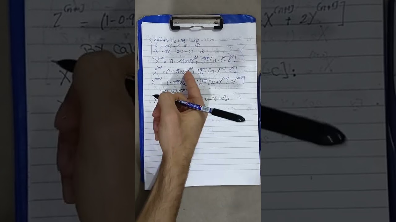 Successive over relaxation (SOR) method by calculator - YouTube