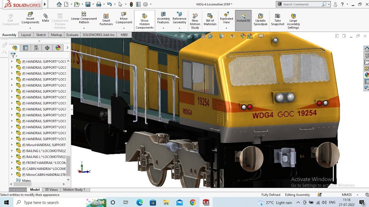 Solidworks Train Modelling Animation in Solidworks| #short | # ...