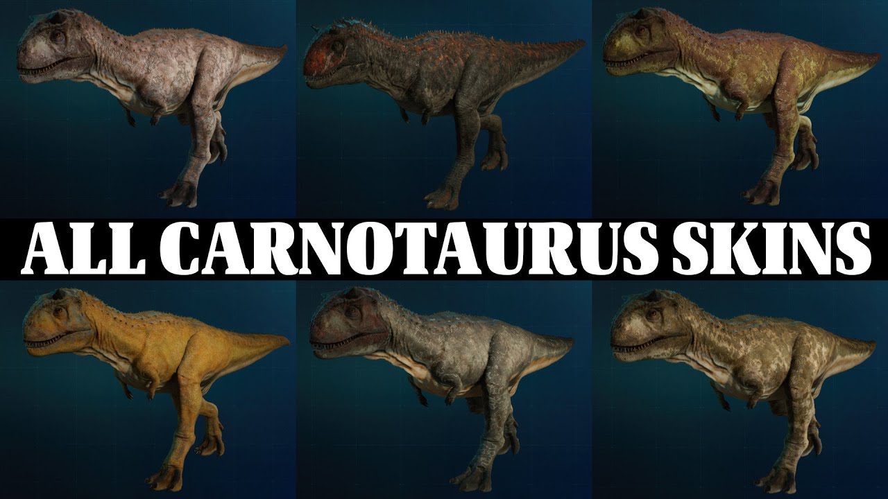 ALL FEMALE CARNOTAURUS SKINS in Jurassic World Evolution 3 | 4K ...
