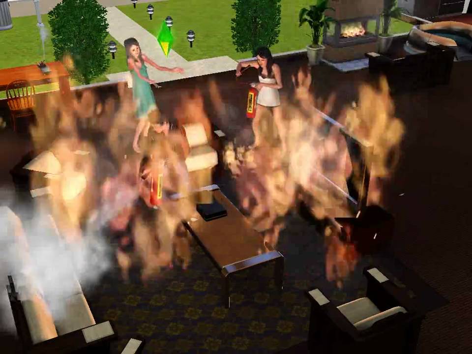 The Sims 3 - TV Catches On Fire - YouTube