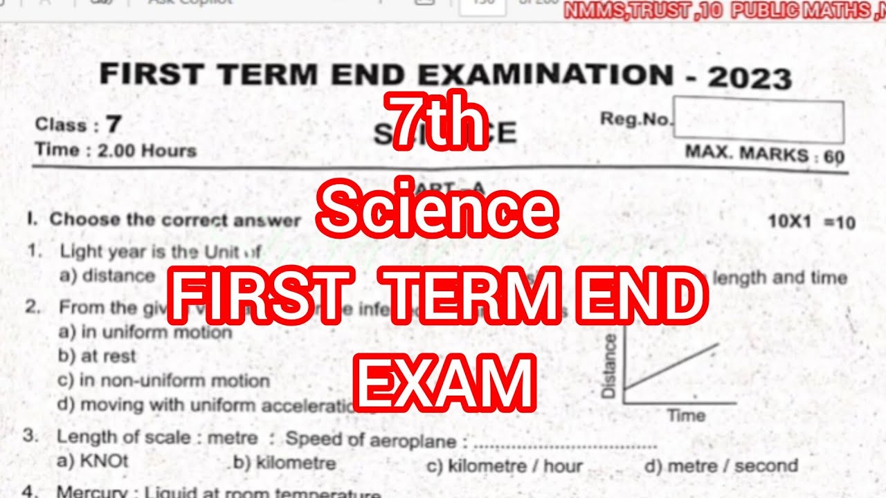 7th Science FIRST TERM END EXAM - YouTube