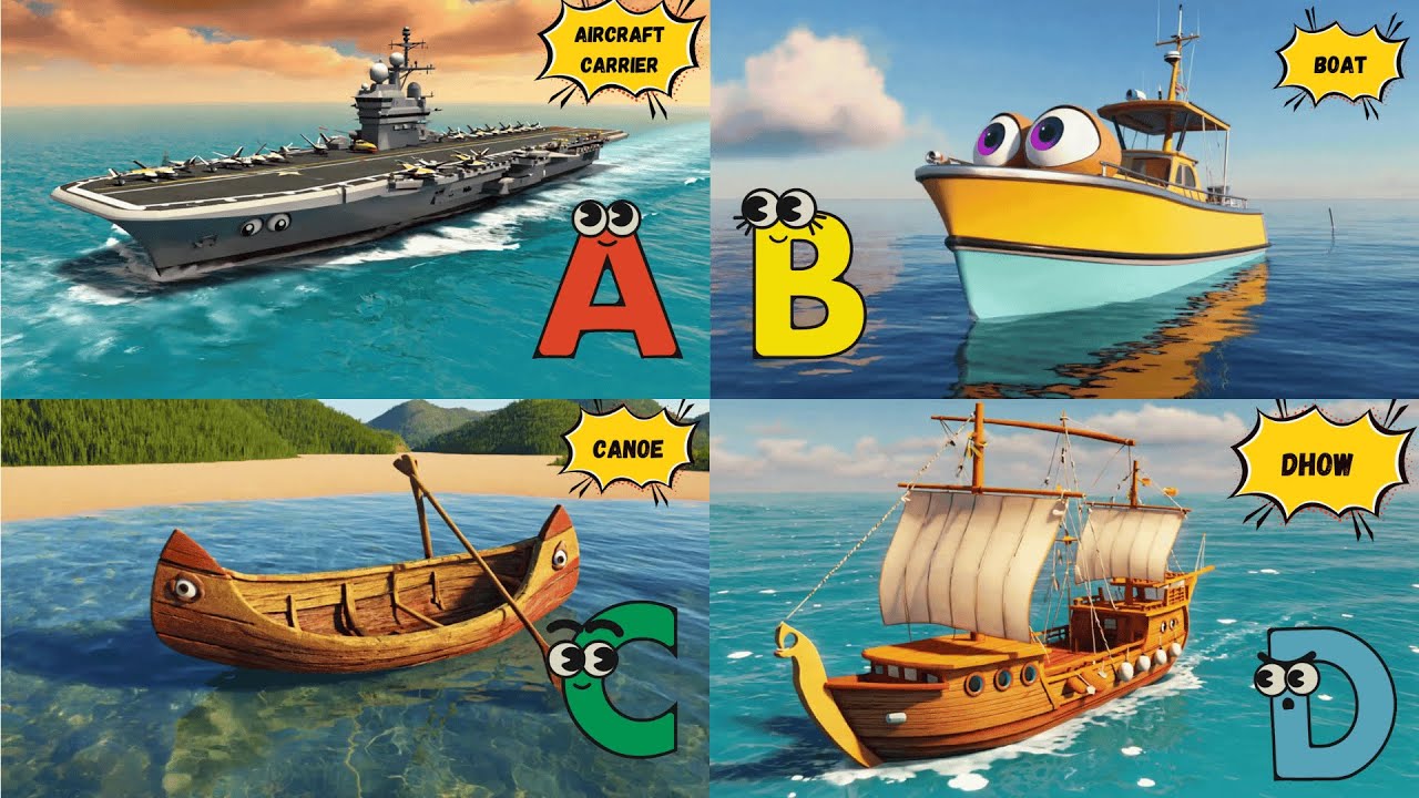 🚤 ABC Water Vehicles Song for Kids | Fun & Educational Boat & Ship ...