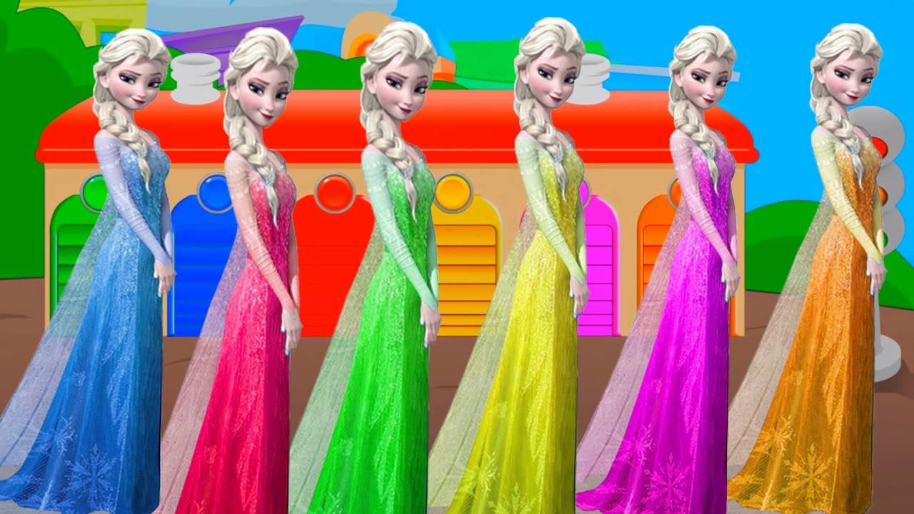 Colors for Children to Learn with Elsa Frozen - Colours Videos ...