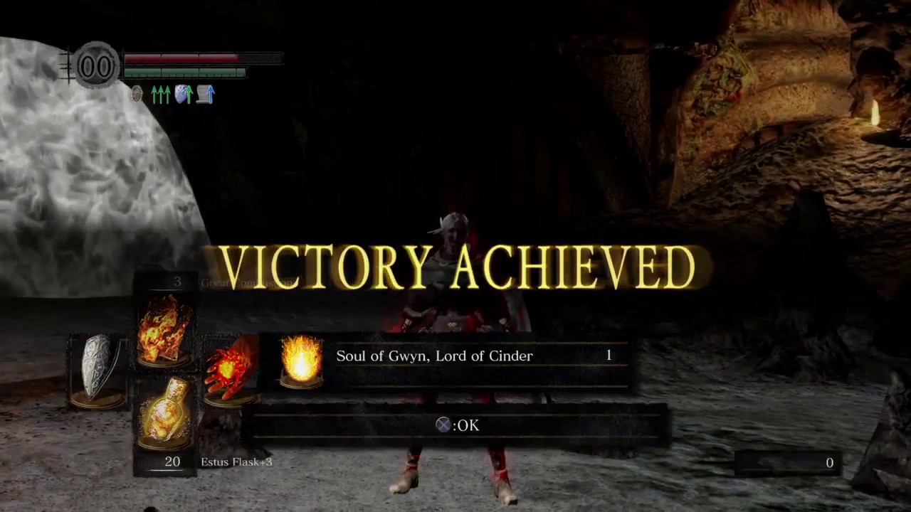DS1 Remastered Gwyn, Lord of Cinder [SL1, No Damage] - YouTube