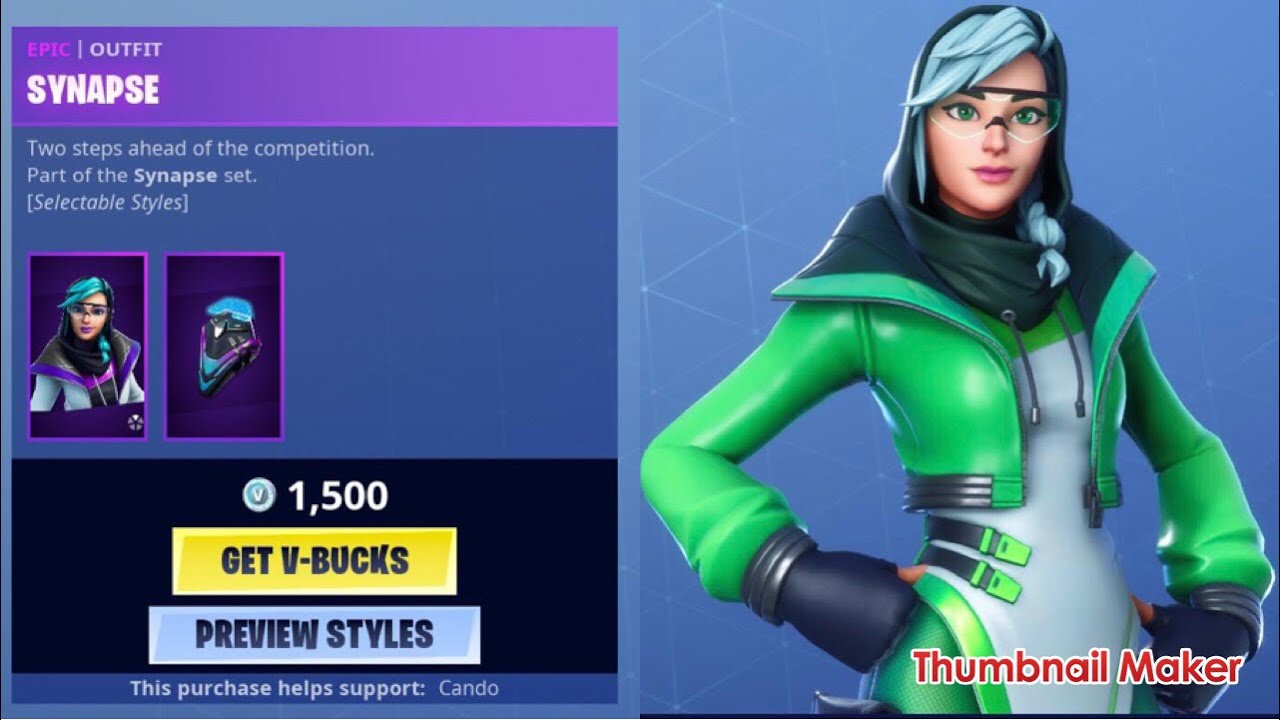 *NEW* SYNAPSE SKIN in FORTNITE - FORTNITE SYNAPSE SKIN (Synapse Skin ...