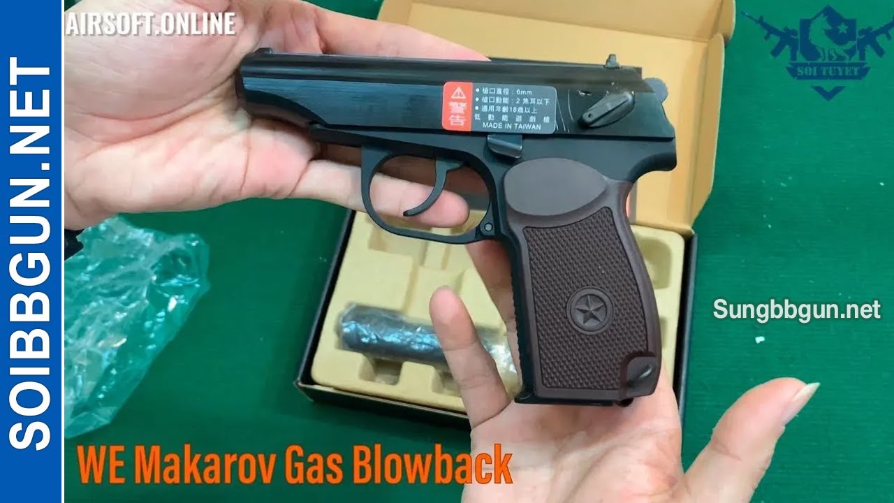 WE Makarov (K59) Bản Ốp Tay Màu Nâu, Súng Airsoft Đẹp | Sói Tuyết ...