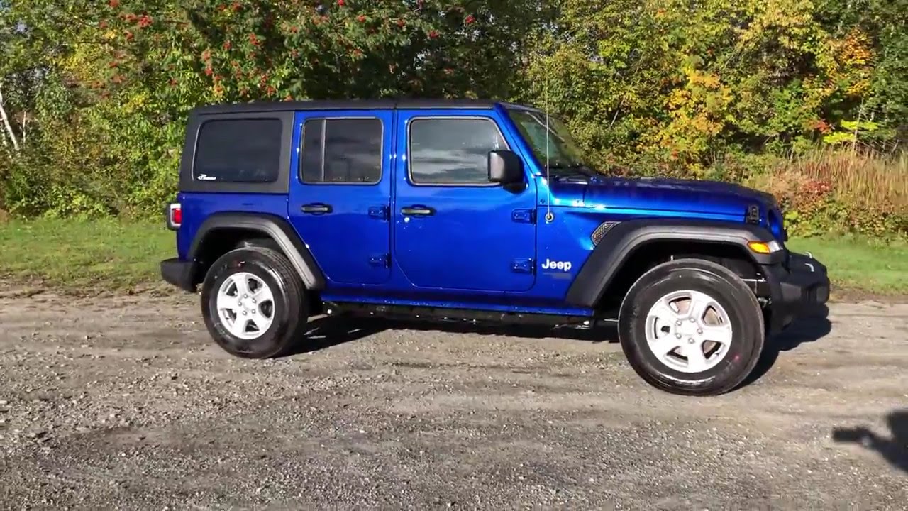 2020 Jeep Wrangler Unlimited Sport S bleu ocean Edition - YouTube