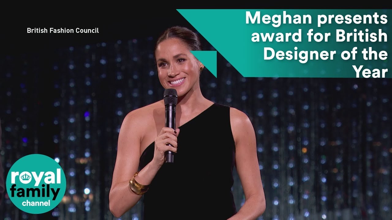 Meghan presents award for British Designer of the Year - YouTube