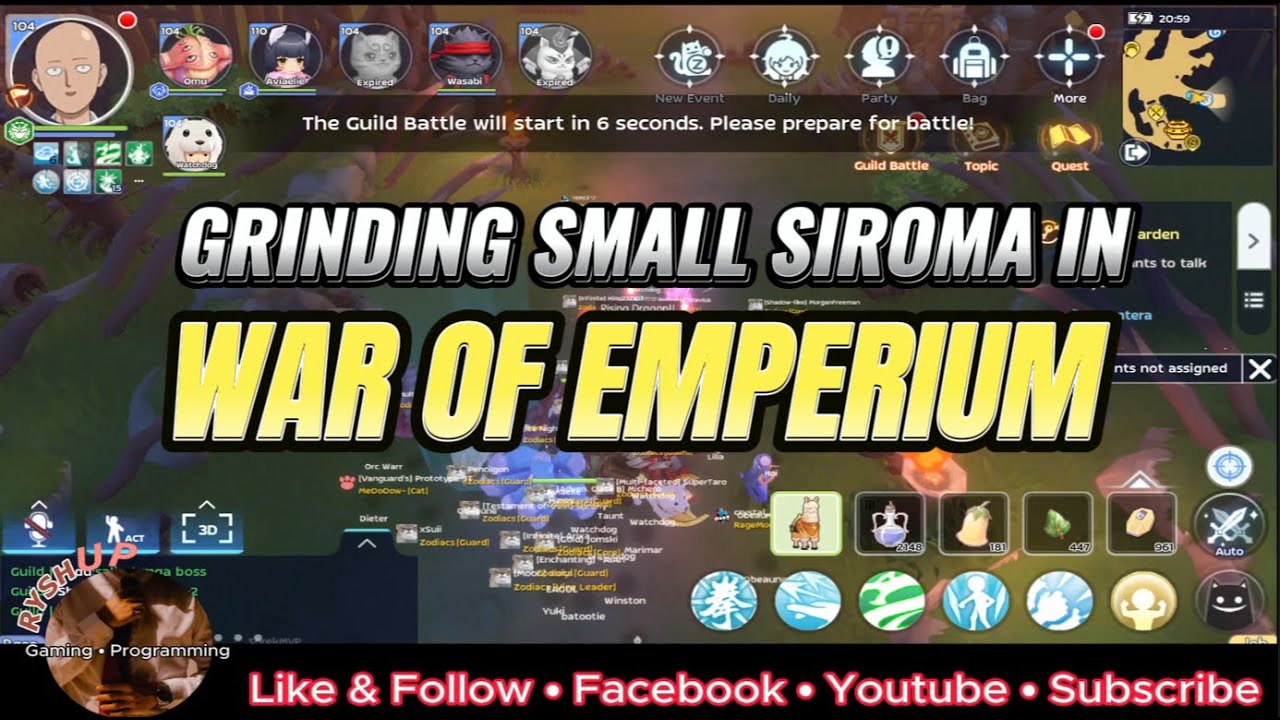 Ragnarok M Classic: F2P SHURA War Of Emperium - Grinding Small Siroma ...