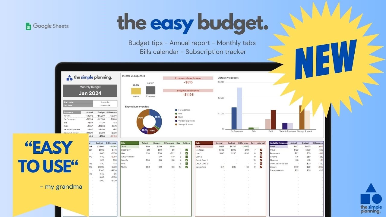 the easy budget tutorial - YouTube