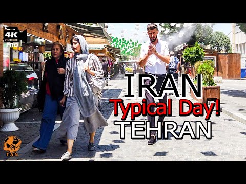 Iran Walking Tour On a Typical Day in Tehran City 2022 - Daily life of Iranians - Iran walk 4K