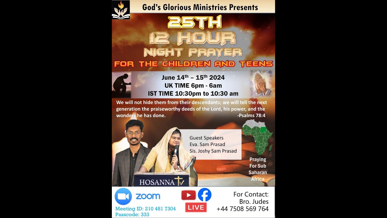 25th 12 Hour Night Prayer for The Children and Teens (Praying for Sub ...