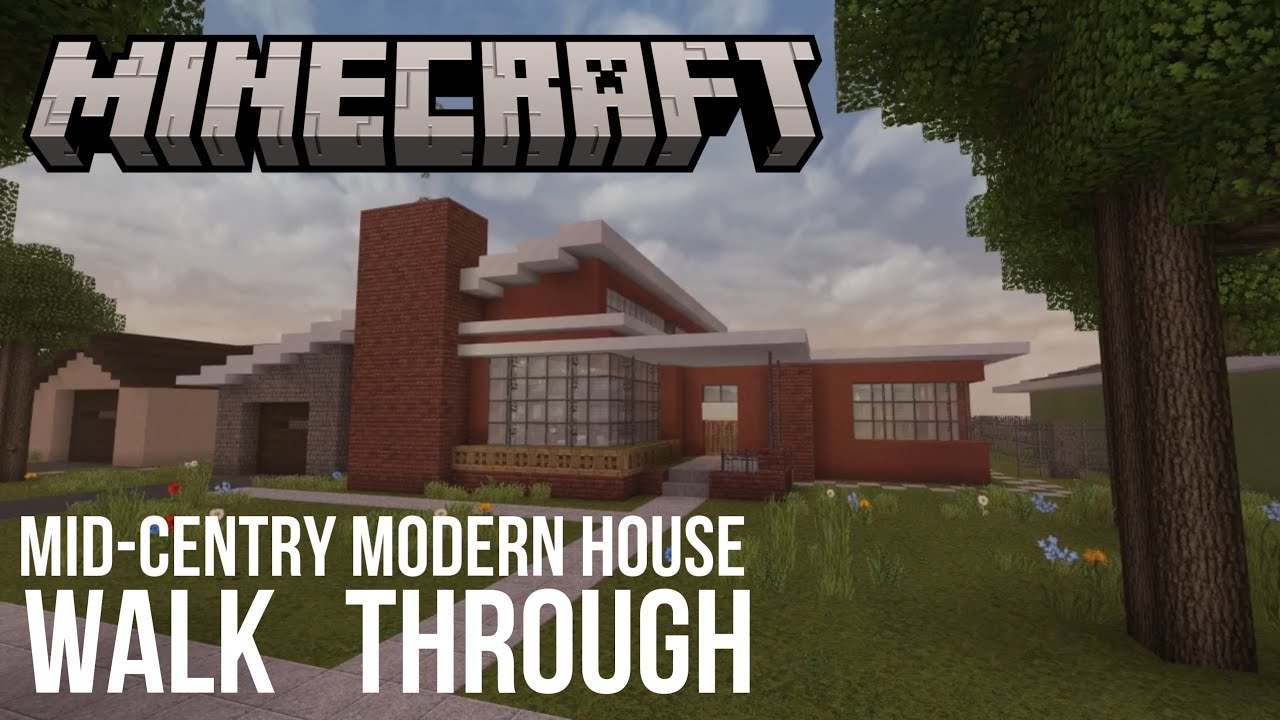 Minecraft: Mid-century house walk through - YouTube