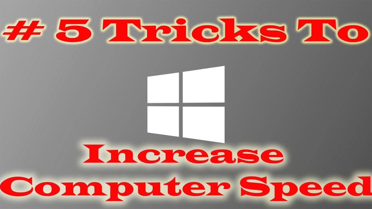 How To Increase Computer & Laptops Performance Speed 5 Tricks In Hindi ...