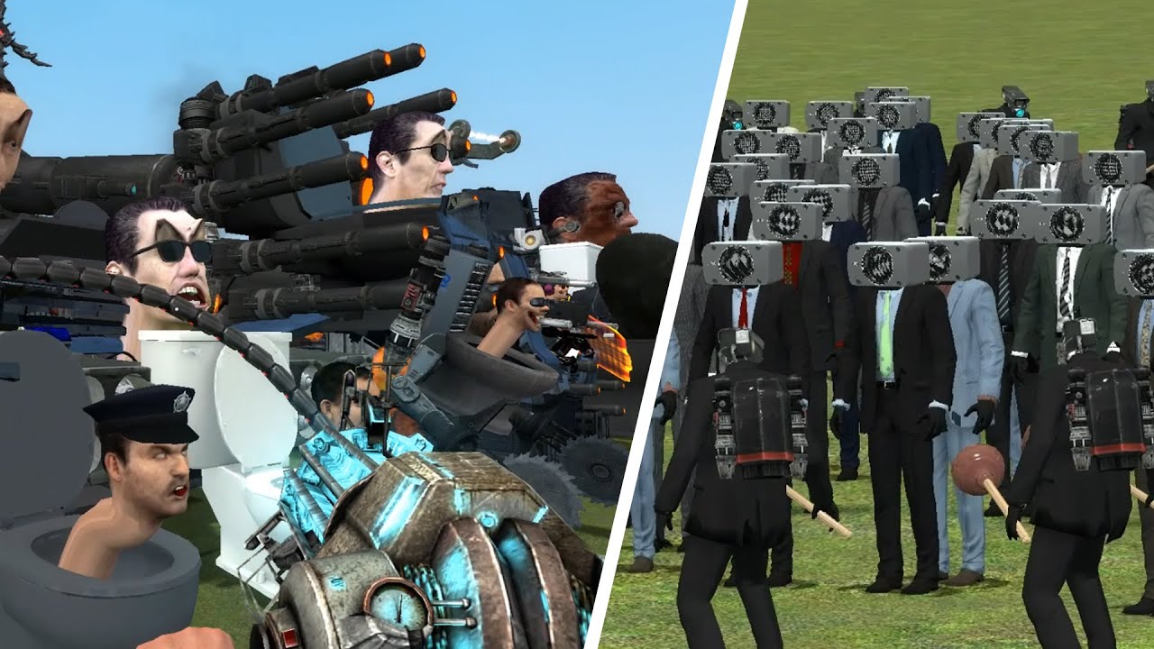 NEW GMAN UPGRADED ARMY VS CAMERAMEN!!! SKIBIDI TOILET IN GARRY'S MOD ...