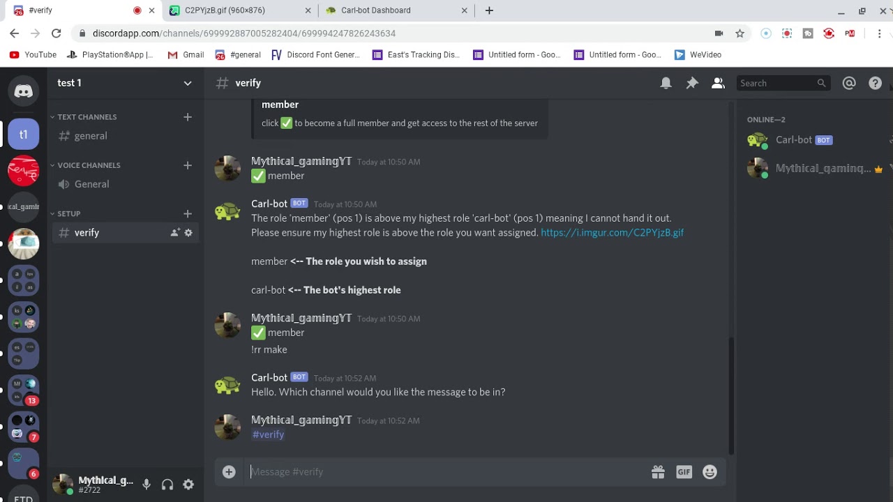 how to make discord verify system part 3 - YouTube
