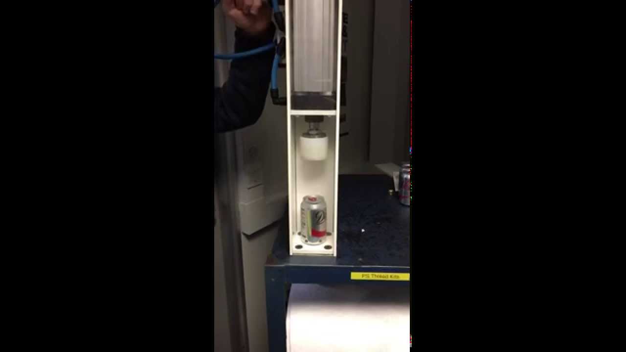 October 2015 - Pneumatic Cylinder Testing; Can of Coke. - YouTube