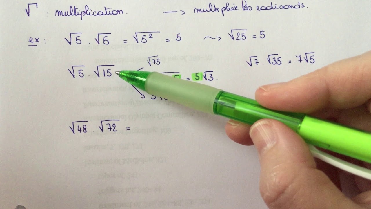 multiplication de radicaux - YouTube