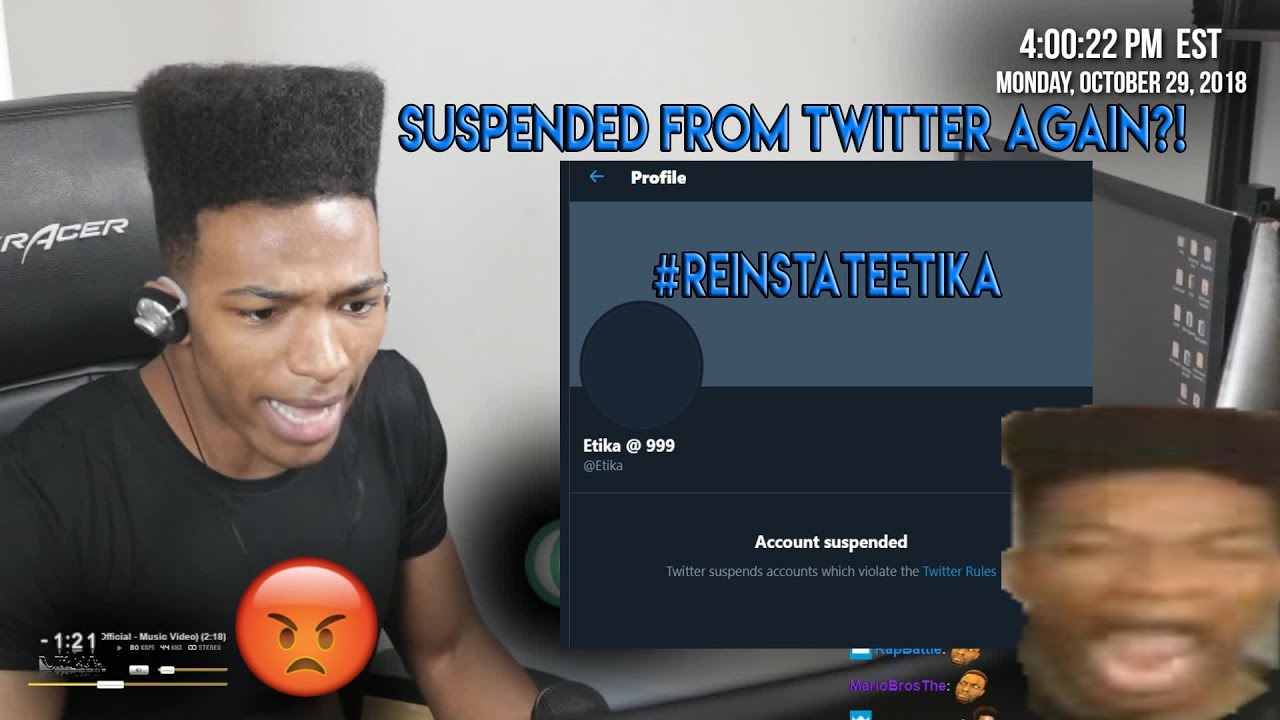 ETIKA TWITTER ACCOUNT GOT SUSPENDED AGAIN FOR NO REASON! # ...