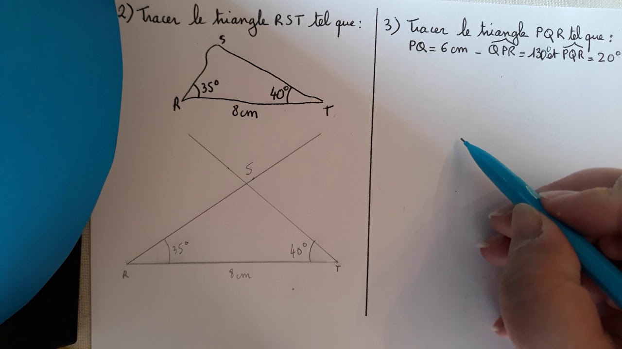 6° Correction triangles avec angles - YouTube