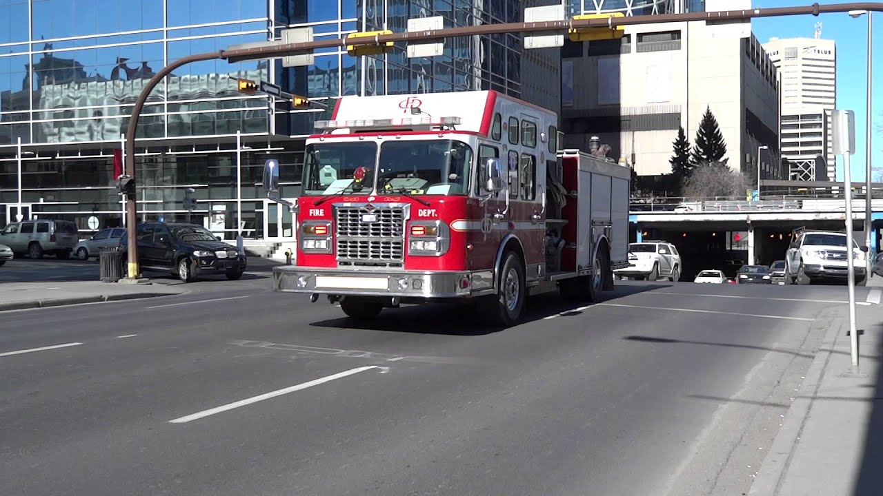 Calgary Fire Department Engine #1 responding - YouTube