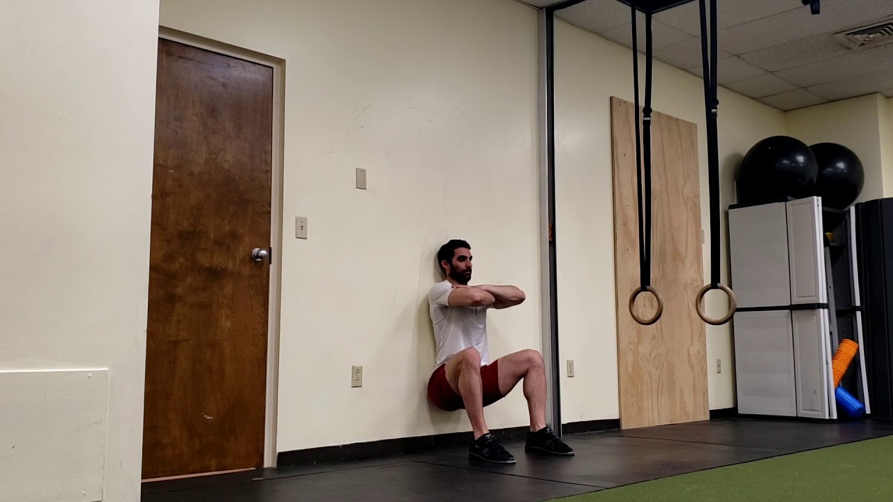 Wall squat: Below parallel - YouTube