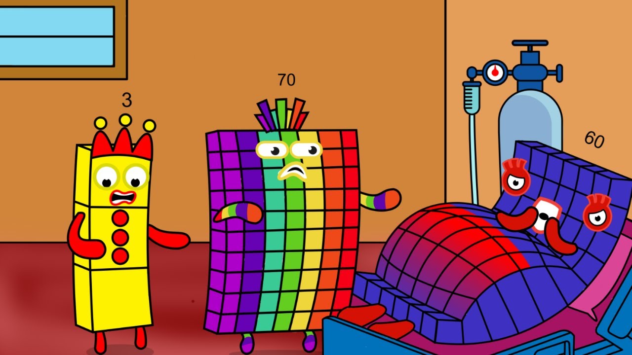 Numberblocks 3 and 70 surprised to see NB60's color belly fade ...