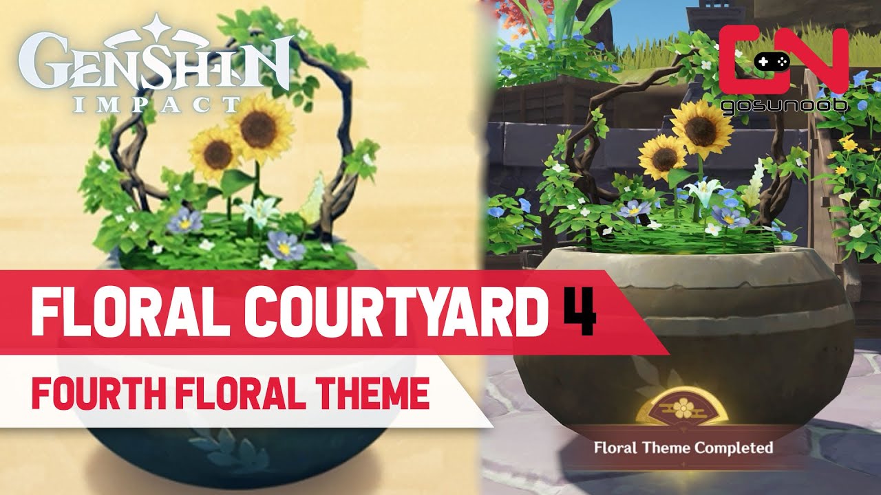 How to Complete Floral Theme Courtyard Part 4 Genshin Impact - YouTube