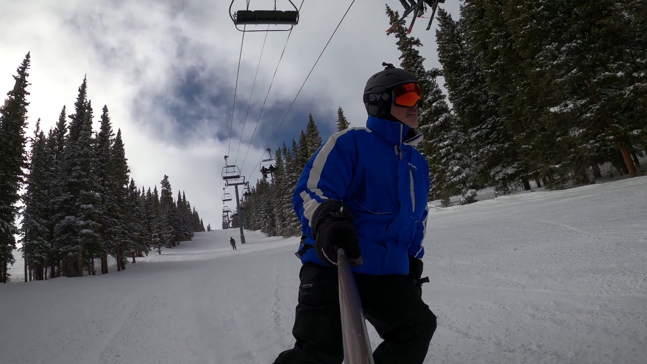 Byron Udell Skiing down the top of the burn with a Selfie Pole Jake ...