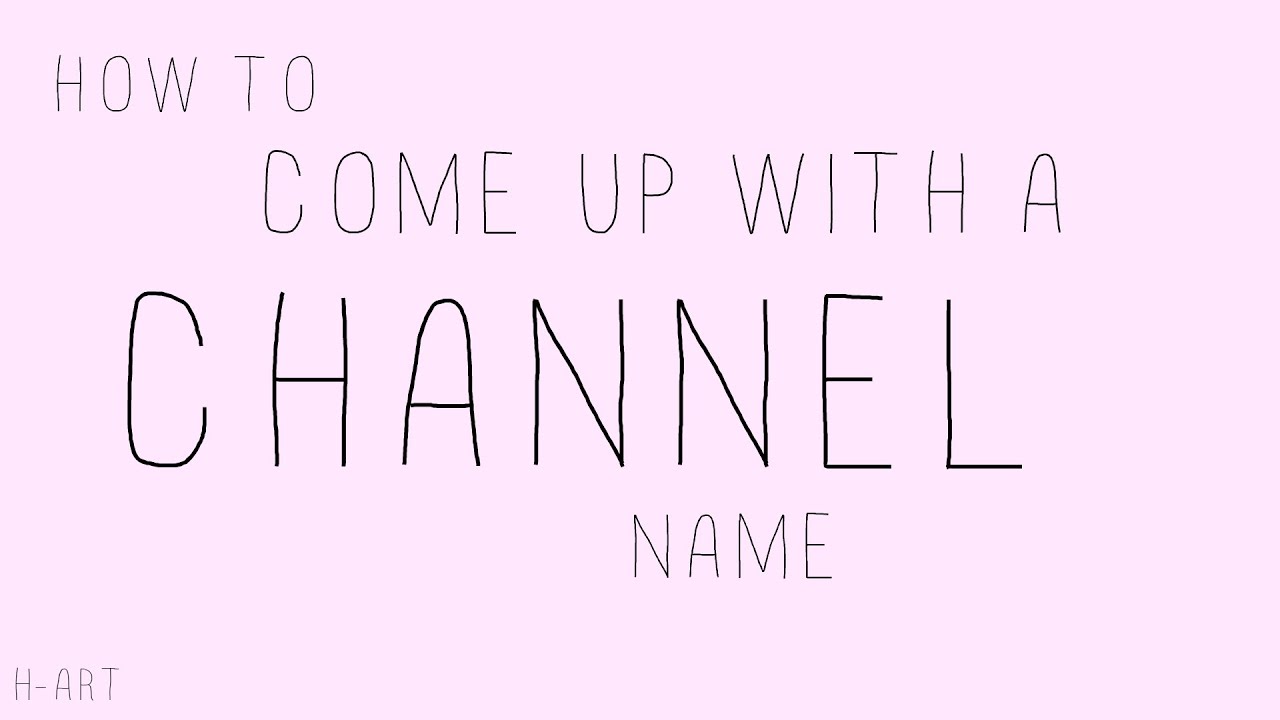 How to come up with a channel name | H Art - YouTube