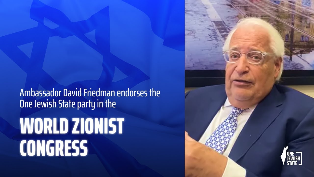Ambassador David Friedman endorses the One Jewish State party in the ...