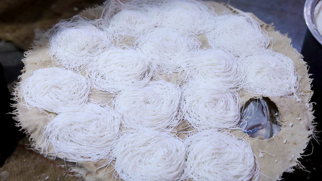 Soft and Fluffy Idiyappam Making | String Hopper | Indian Famous Night ...