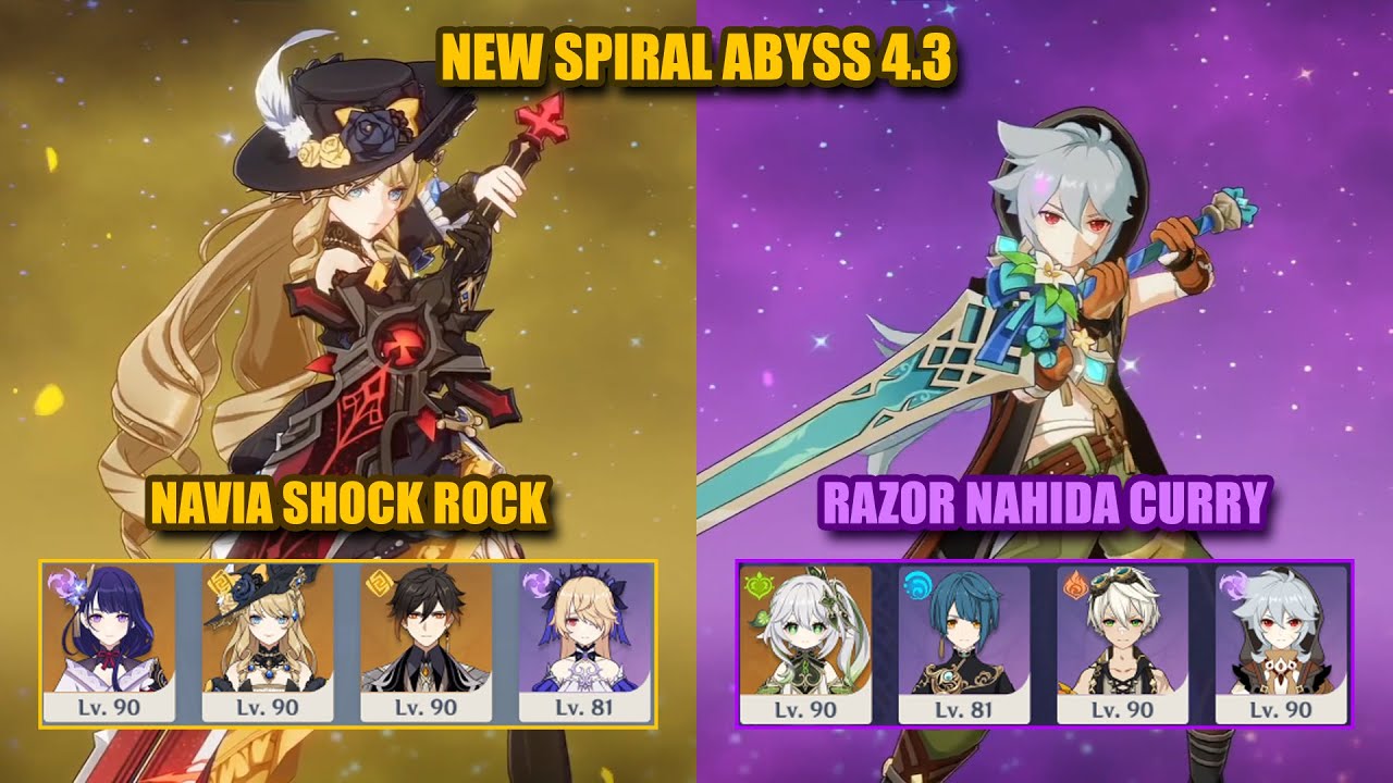 C0 Navia Shock Rock & C1 Razor Nahida Curry | NEW Spiral Abyss 4.3 ...