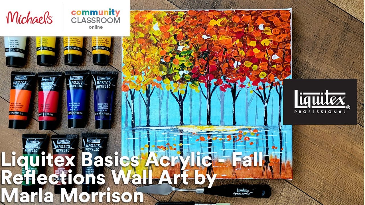 Online Class: Liquitex Basics Acrylic - Fall Reflections Wall Art by ...