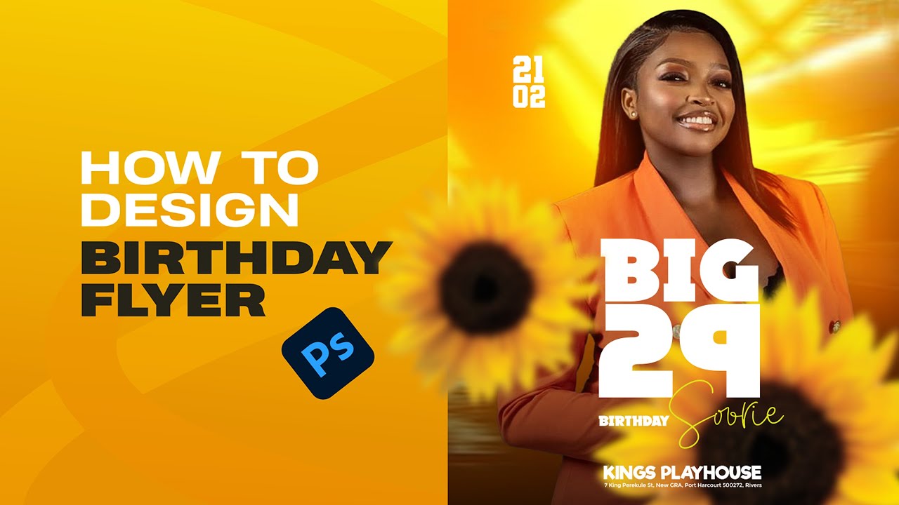 HOW TO DESIGN A BIRTHDAY FLYER USING PHOTOSHOP - YouTube