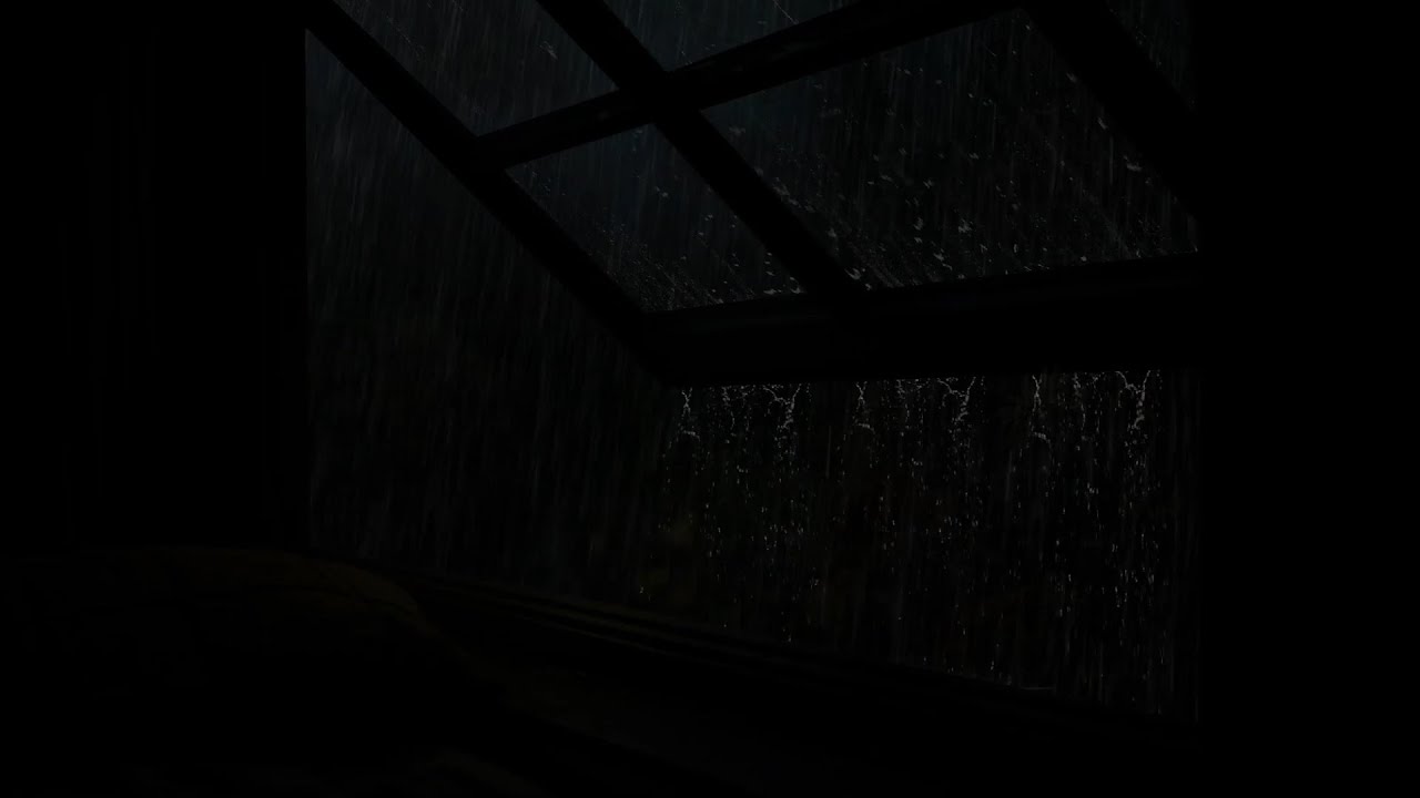 Black Window🪟Listening to Soothing Rain Forest For a Very Deep Sleep ...