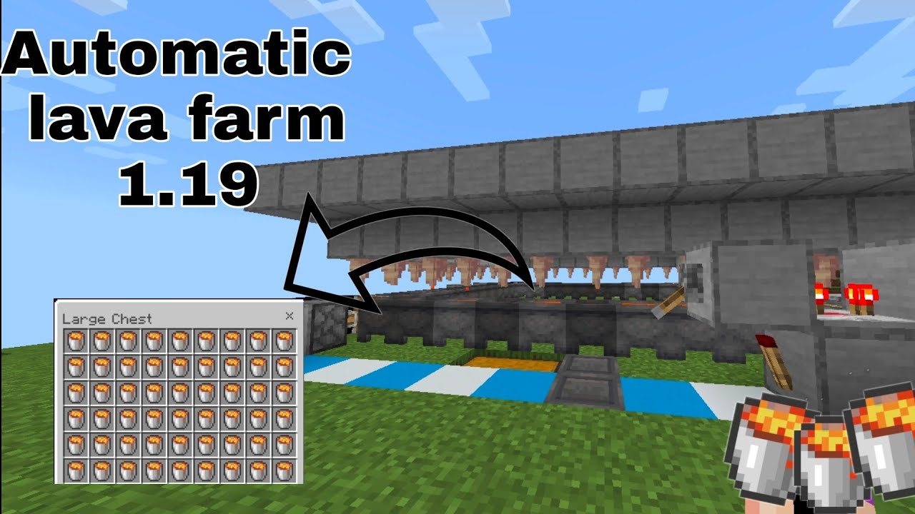 Automatic lava farm! (Tutorial) in MCPE (Bedrock edition, Nintendo ...