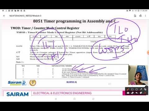 Lecture Video9 18EE52 Module 3 TMOD Register and its Explanation Ramya K - YouTube