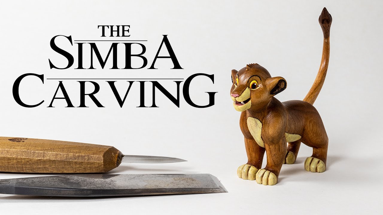 How to Hand Carve Simba out of Cherry Wood - YouTube