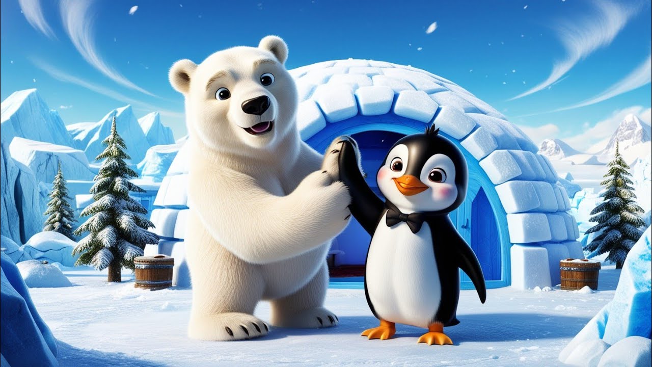 POLAR BEAR AND PENGUIN BIG BATTLE | KIDS FAIRY TALES STORY | KIDS STORY ...