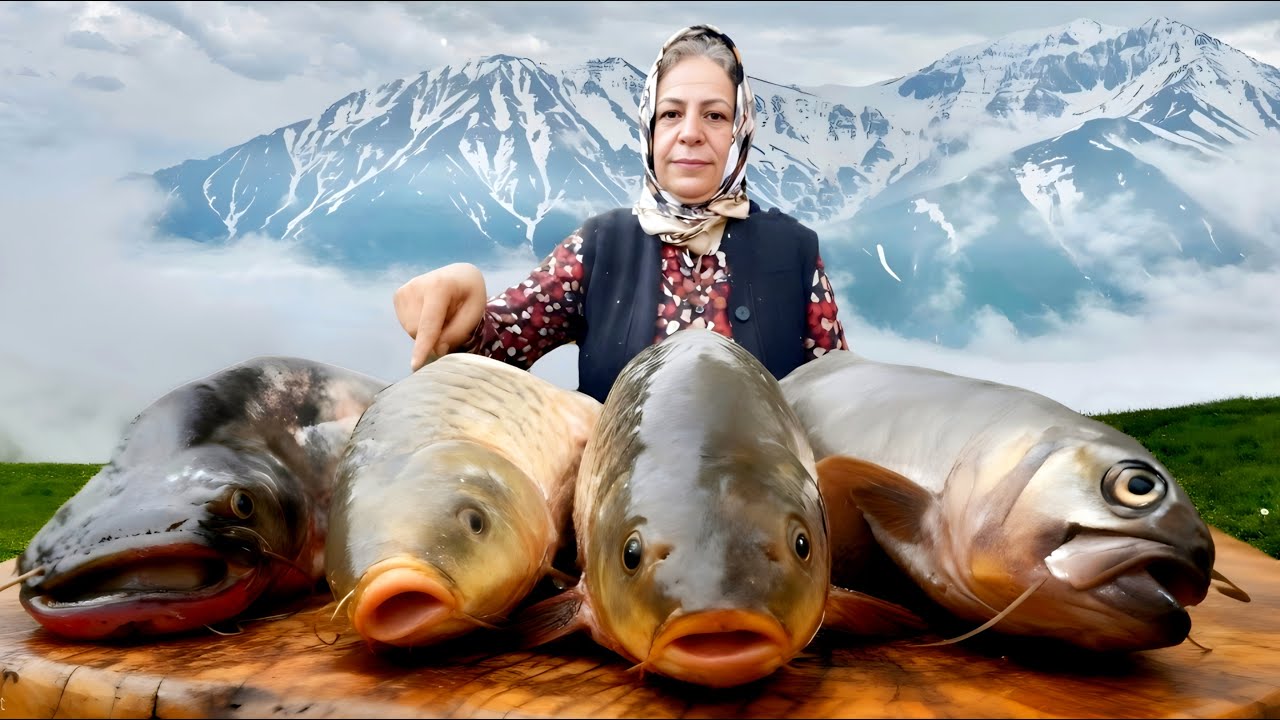 Cooking Five Fat Fish on Wood Fire : Juiciest Village Cooking - YouTube