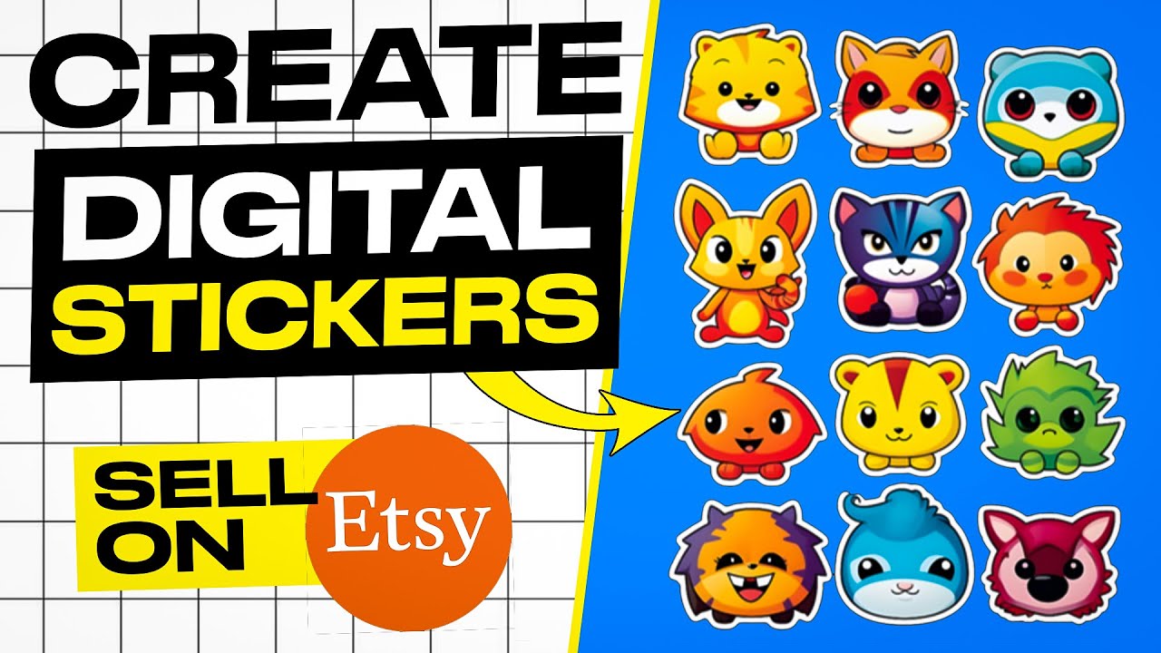 How to Create Digital Stickers to Sell on Esty with Canva - YouTube