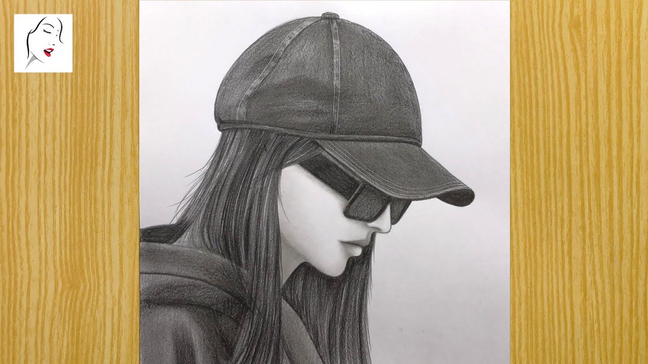 How to Draw a girl with Cap || Girl Drawing Easy step by step ...