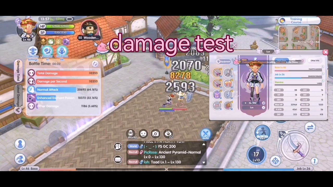 ROX Assassin Class : Dmg Test : ASPD Talisman & ASPDRing/CritEarring ...