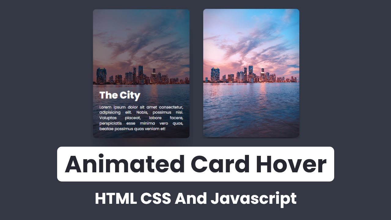 Animated Card Hover Effect Using Html Css Javascript Youtube 6466