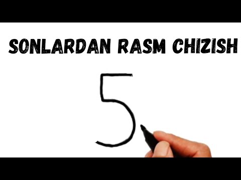 Rasm chizish, 5 sonidan rasm chizish Нарисовать рисунок из цифры 5 ...