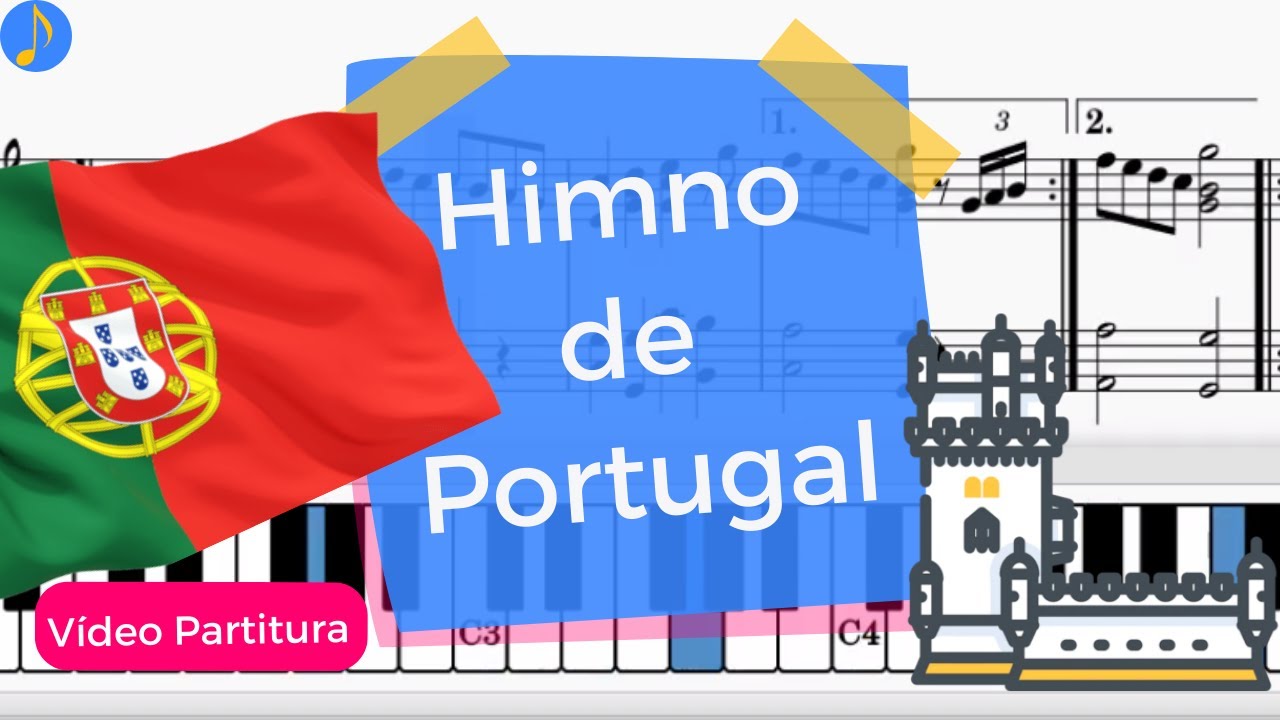 Himno de Portugal 🇵🇹 | A Portuguesa | Partitura y Teclas en PIANO 🎹 ...