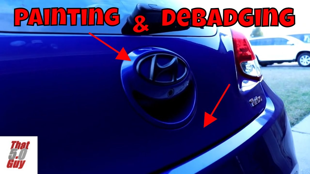 Hyundai Emblem Painting and Debadging the Veloster Emblem - YouTube