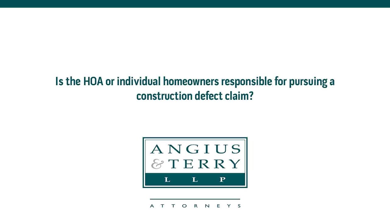 Is the HOA or individual homeowners responsible for pursuing a ...
