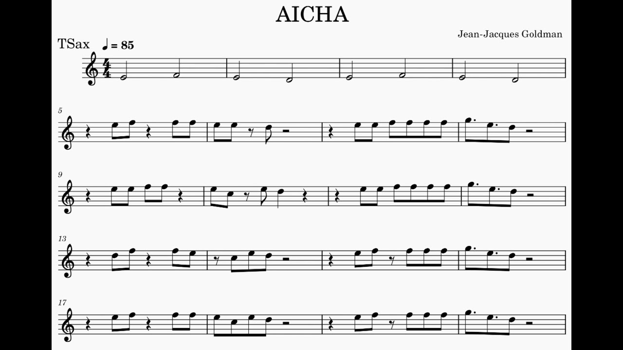 Cheb Khaled - Aicha (TSax notes) - YouTube